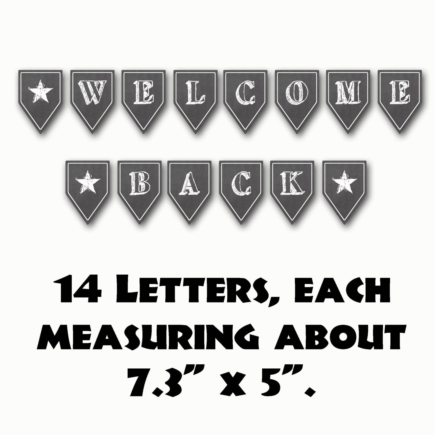 Welcome Back Chalkboard Design Printable Banner - Back to School ...