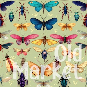 Whimsical Bugs SEAMLESS Patterns - Whimsical Bugs Digital Paper - 16 ...