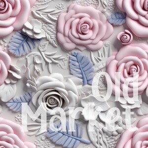 3d Roses - 3d Flower Seamless Patterns - 16 Designs - 12x12in ...