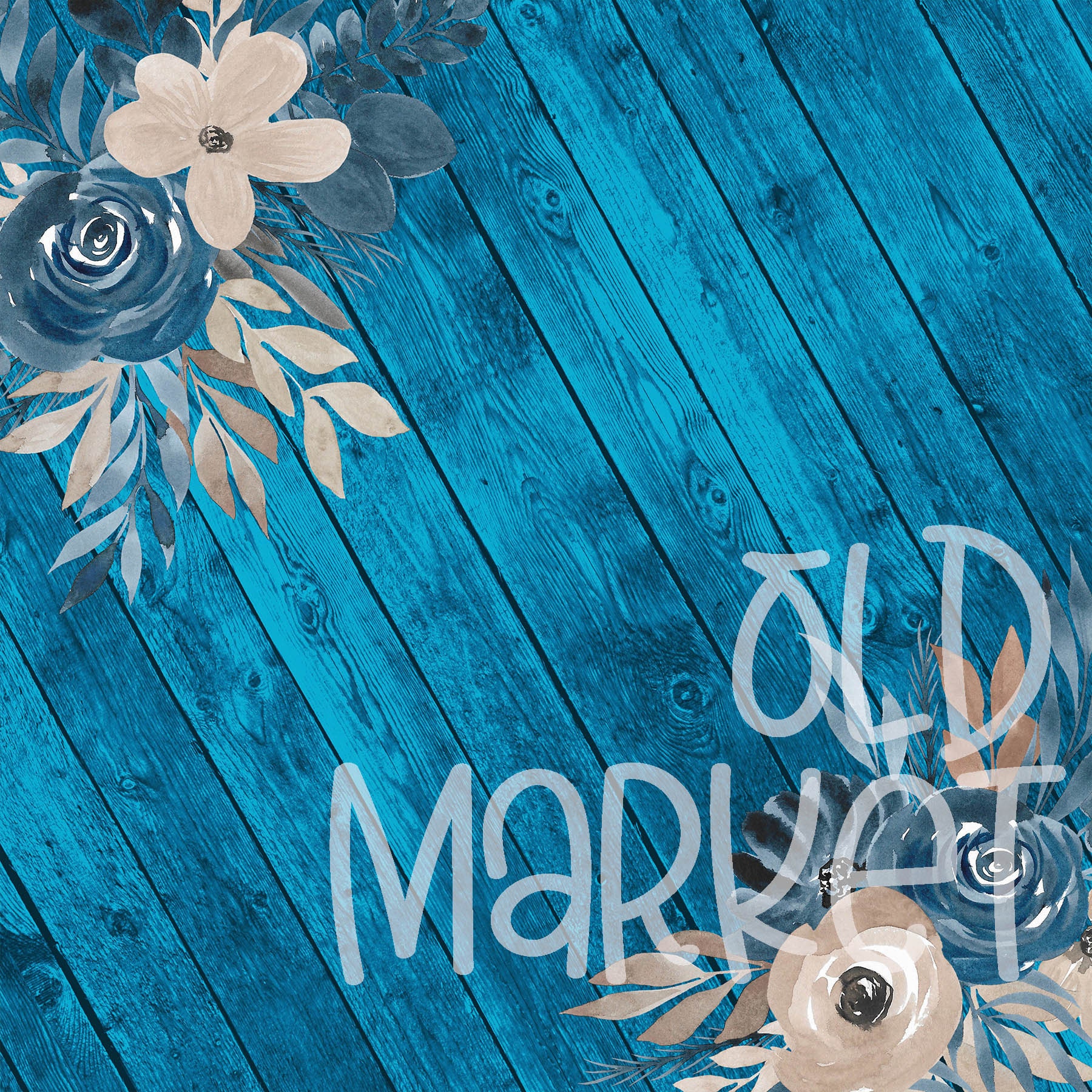 Colorful Floral Wood Digital Papers Watercolor Flower and - Etsy