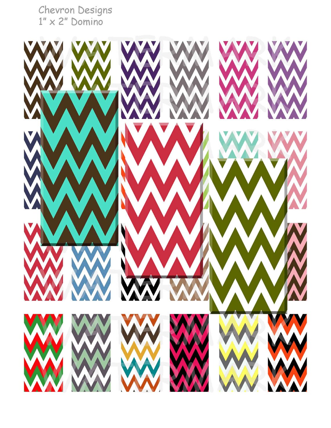 Chevron Designs Digital Collage Sheet 1 X 2 Inch Domino - Etsy