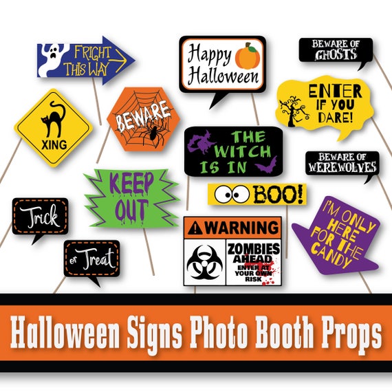 Halloween Signs Photo Booth Props and Decorations Printable - Etsy UK