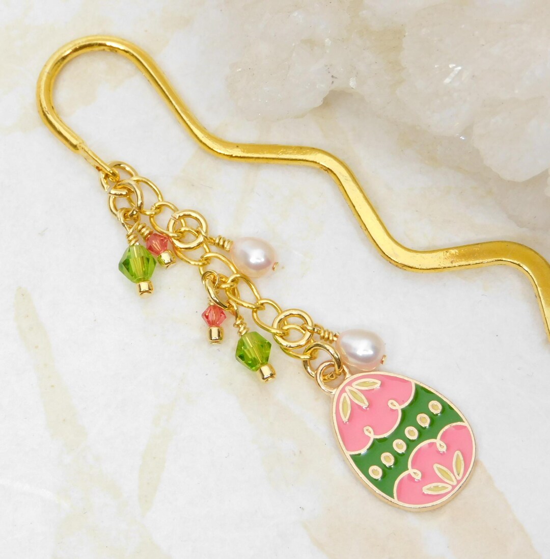 Easter Egg Bookmark, Easter Gift, Handmade Bookmark, Shepherd's Hook ...