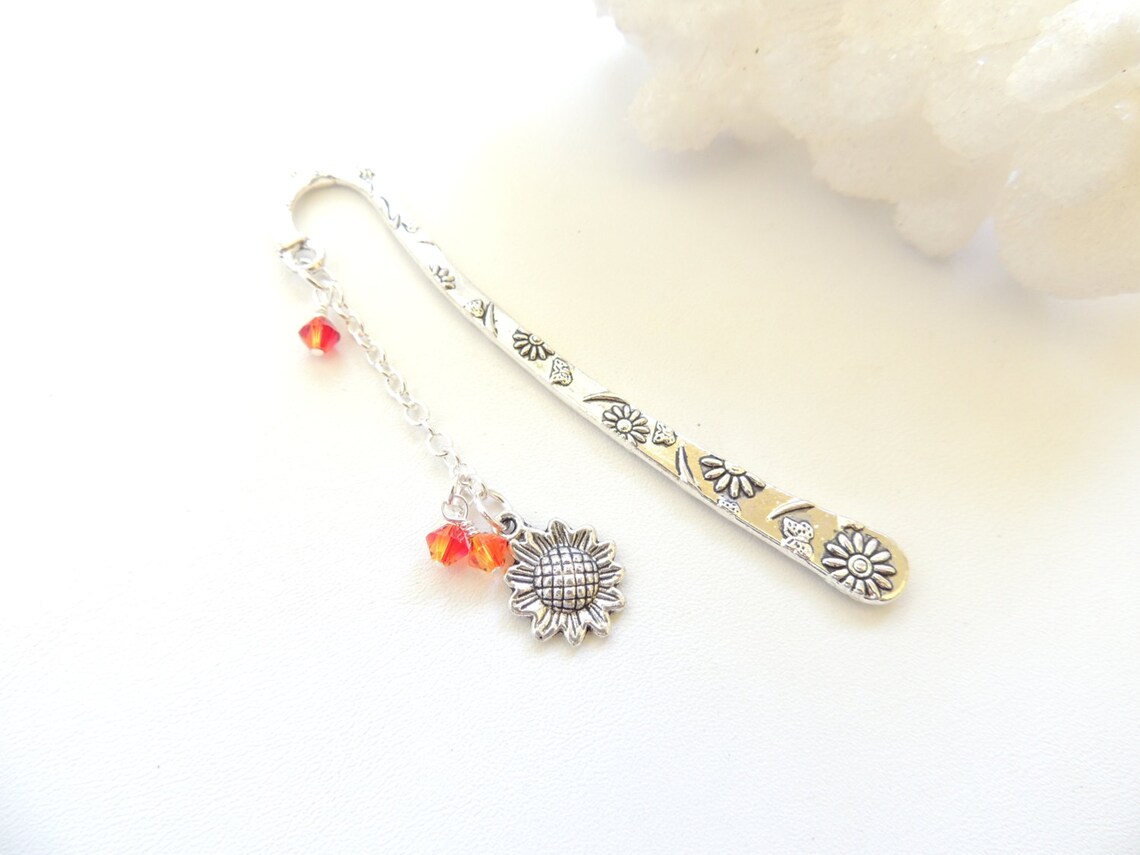 Sunflower Bookmark Flower Bookmark Metal Bookmark Flower - Etsy