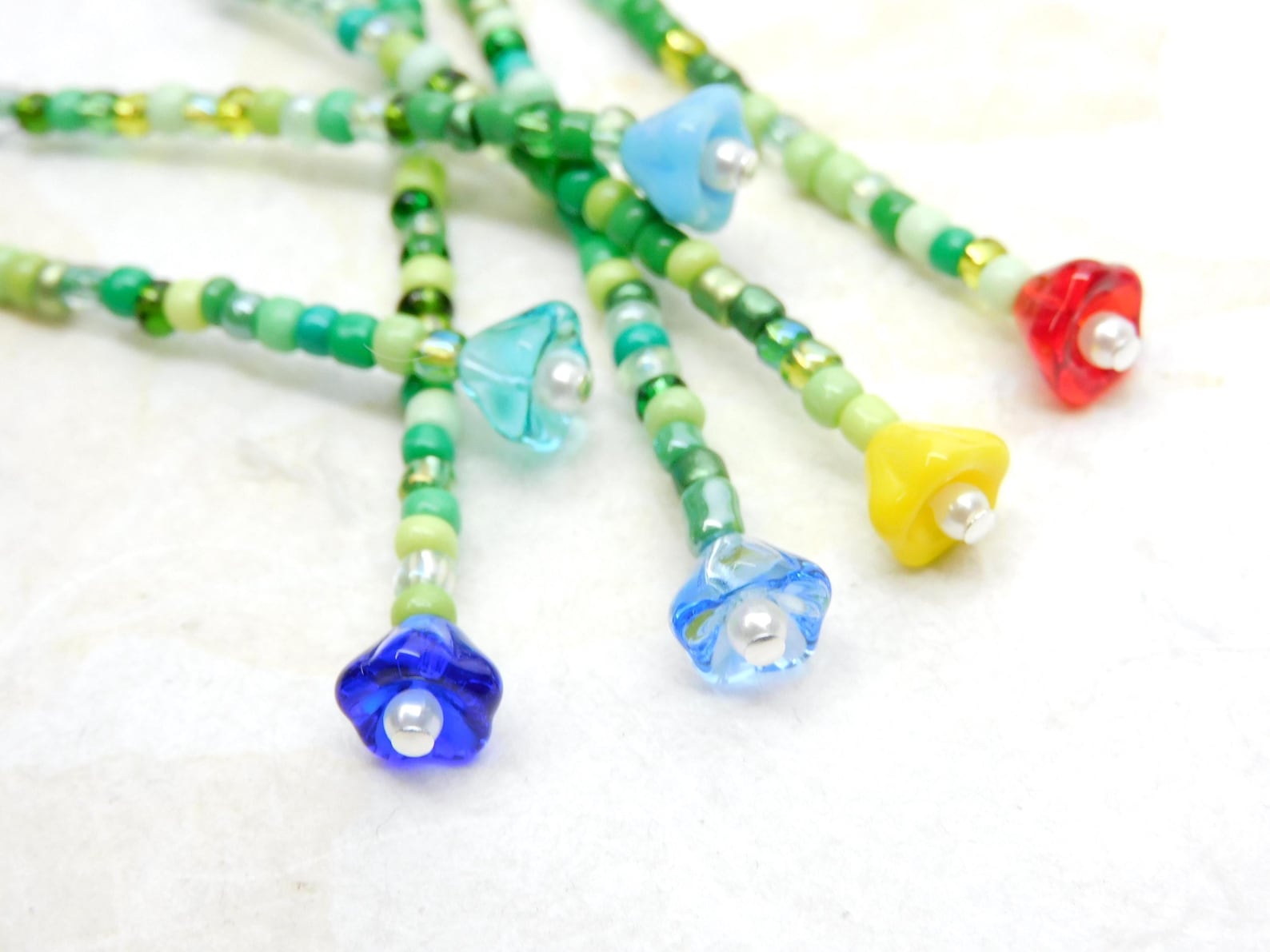 Mini Beaded Glass Flower You Choose Color, Party Favor, Handmade Beaded ...