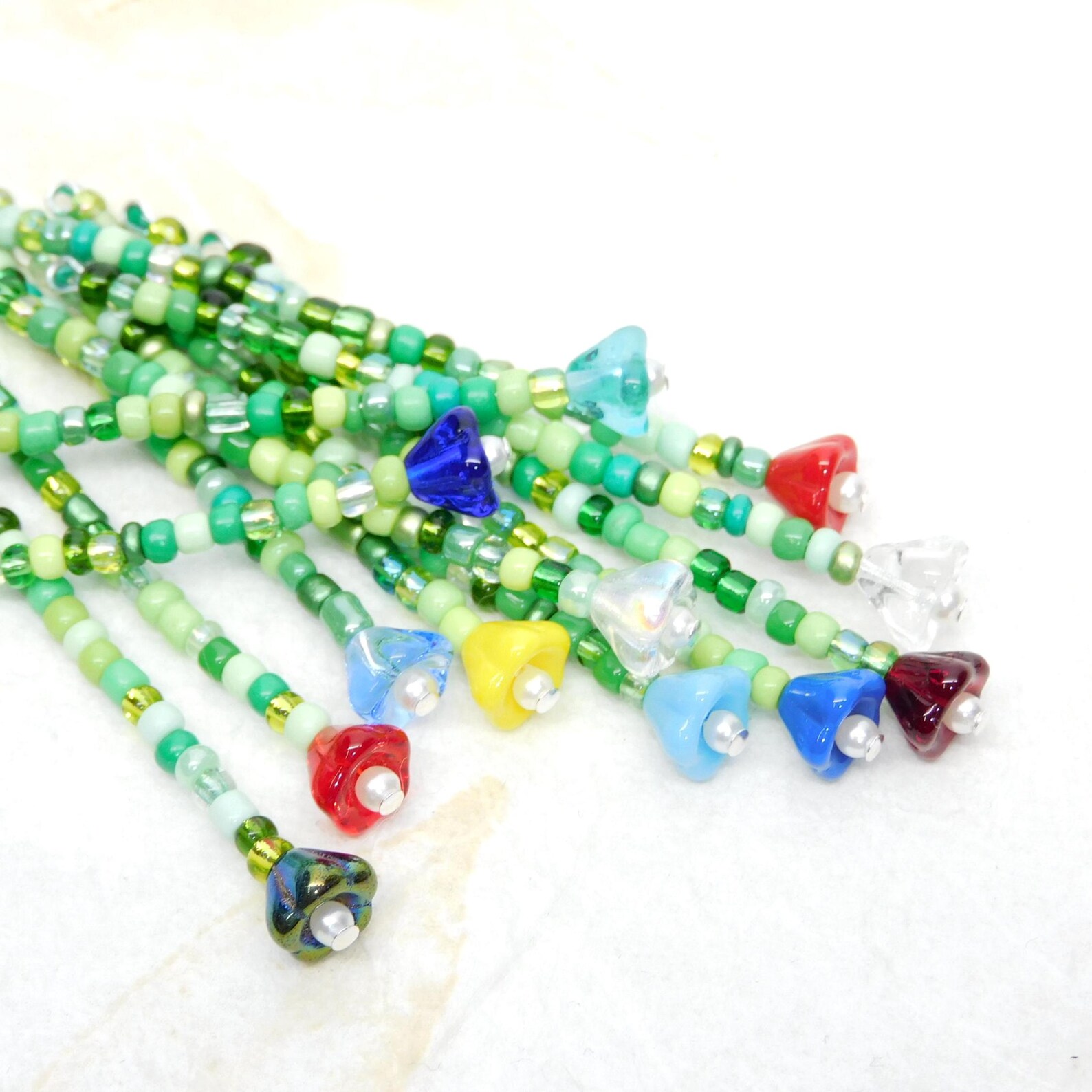 Mini Beaded Glass Flower You Choose Color, Party Favor, Handmade Beaded ...