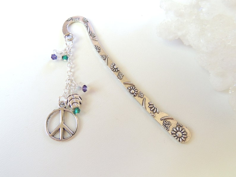 Peace Sign Flower Bookmark Handmade Bookmarks Boho Flower | Etsy