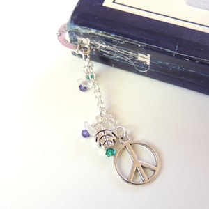 Peace Sign Flower Bookmark, Handmade Bookmarks, Boho Flower Bookmark ...