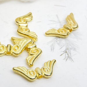 Angel Wing Spacer Bead 10pc Bright Gold Tone, 3D Wing Bead, Craft DIY ...