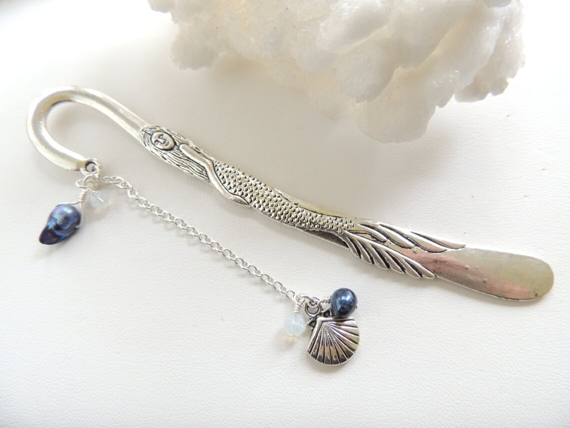 Mermaid Pearl and Shell Bookmark, Sealife Bookmark, Little Mermaid ...