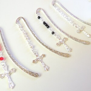 Rosary Cross Bookmark You Choose Color, Religious Bookmark, Metal ...