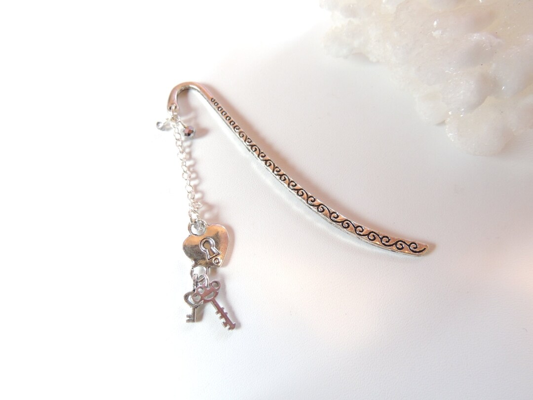 Key Bookmark, Key to My Heart Bookmark, Silver Bookmarks, Metal ...