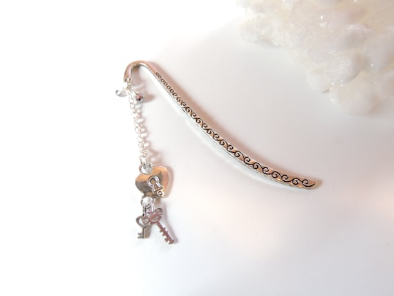 Key Bookmark Key to My Heart Bookmark Silver Bookmarks - Etsy