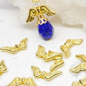 Angel Wing Spacer Bead 10pc Bright Gold Tone, 3D Wing Bead, Craft DIY ...