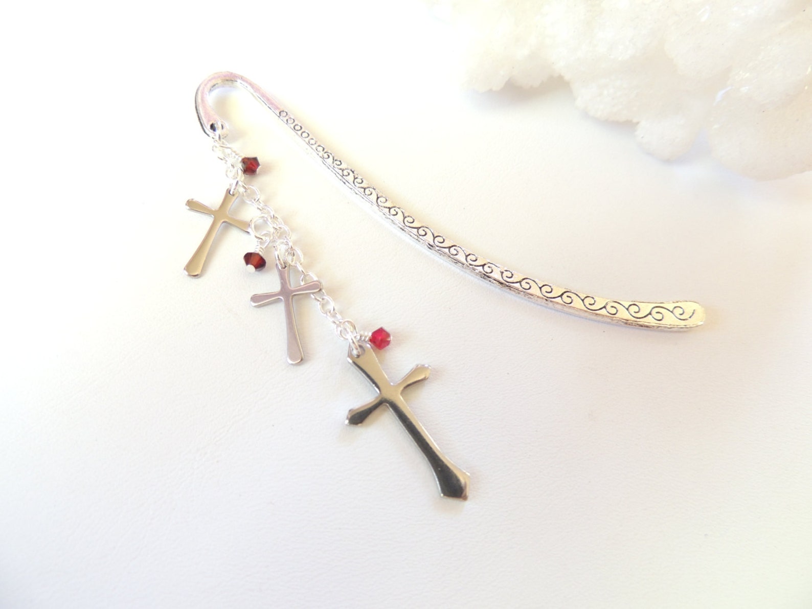 Triple Cross Bookmark Metal Bookmark Beaded Bookmark - Etsy