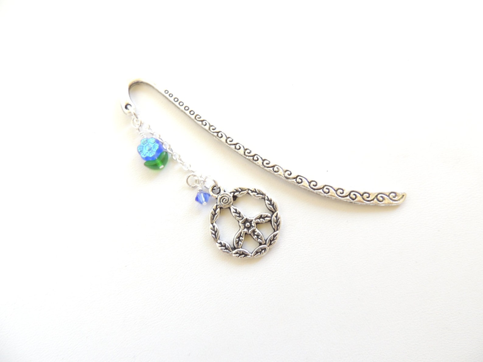 Peace Sign Flower Bookmark Handmade Bookmarks Flower - Etsy