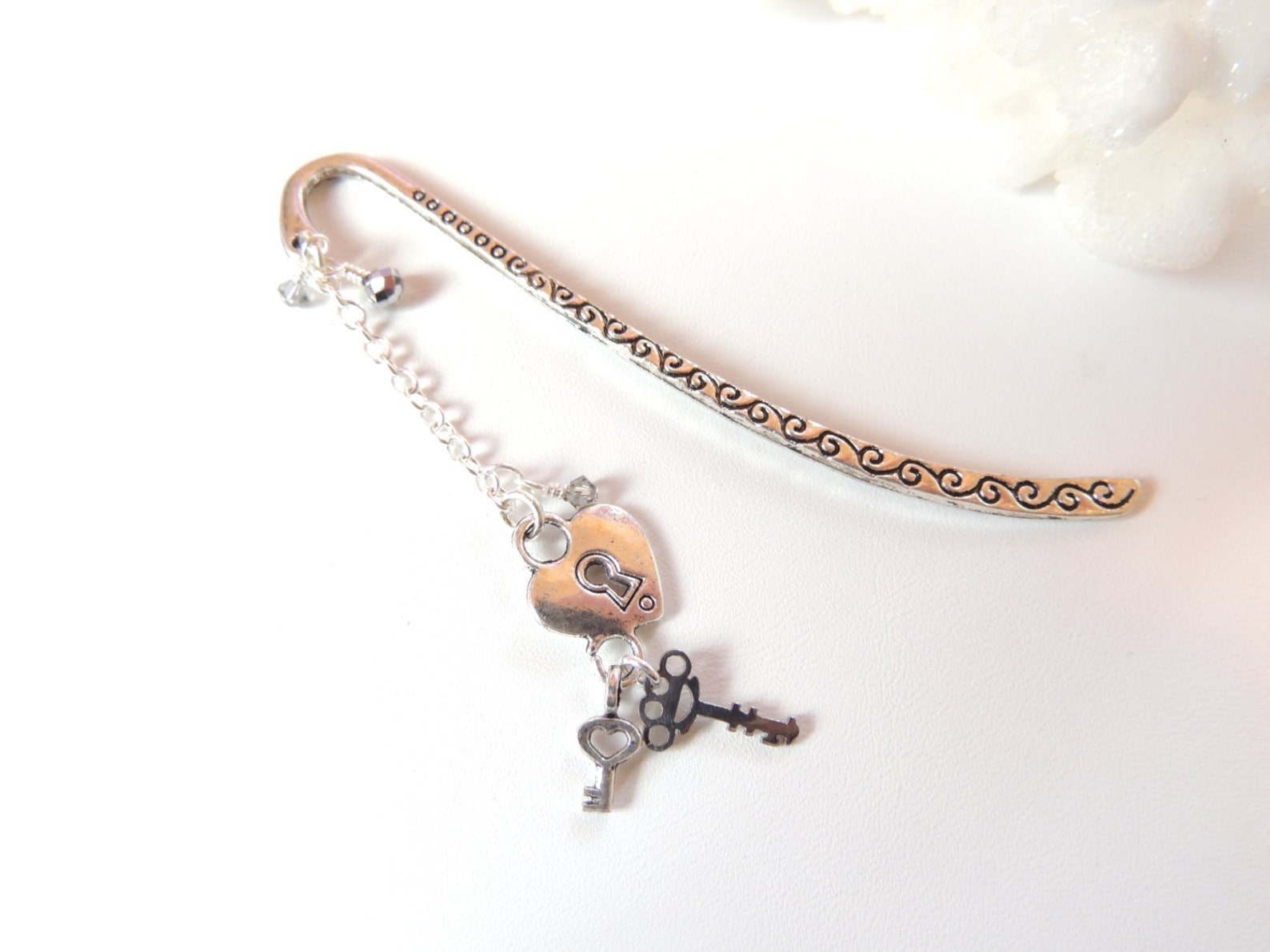 Key Bookmark, Key to My Heart Bookmark, Silver Bookmarks, Metal ...
