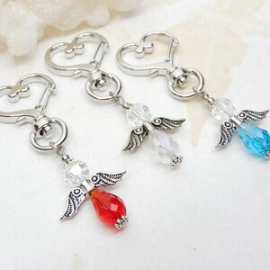 Angel Keyring, Guardian Angel Gift, Heart Keyring, Key Fob, Remembrance ...
