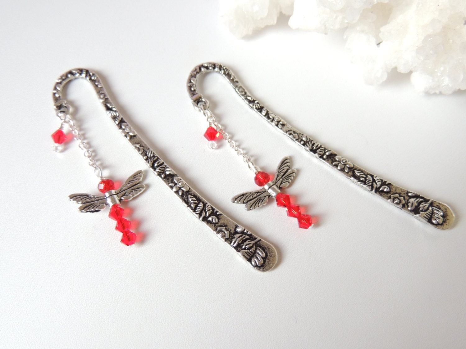 Red Dragonfly Bookmarks Dragonfly Bookmark Metal Bookmark - Etsy