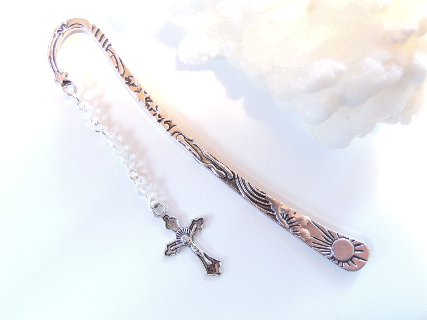 Rosary Cross Bookmark Religious Bookmark Beaded Bookmark - Etsy