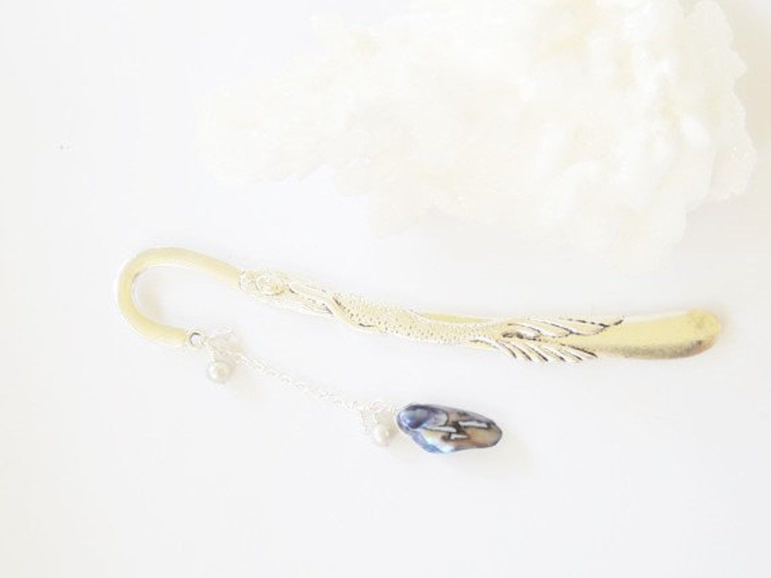 Mermaid Pearl and Shell Bookmark Sealife Bookmark Gift Idea - Etsy