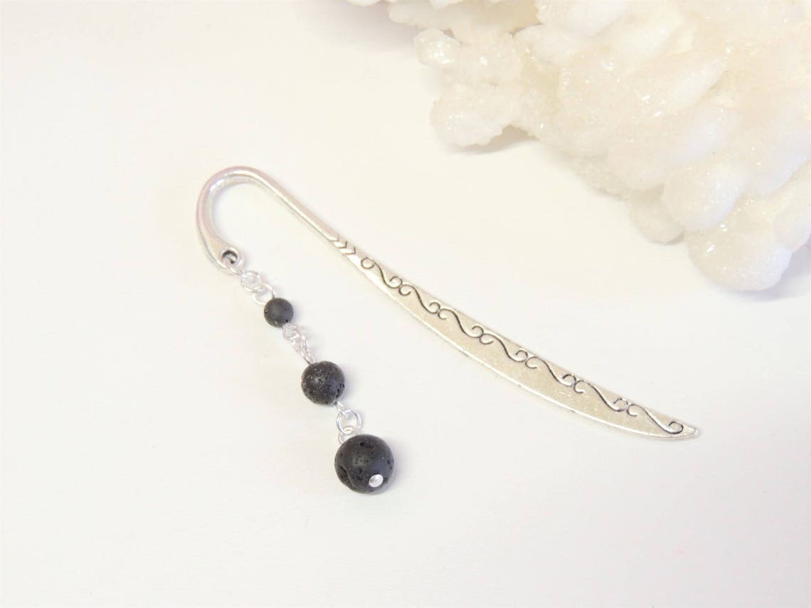 Black Lava Stone Essential Oil Diffuser Bookmark Metal | Etsy