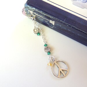 Peace Sign Daisy Flower Bookmark, Handmade Bookmarks, Boho Flower ...