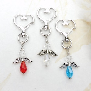 Angel Keyring, Guardian Angel Gift, Heart Keyring, Key Fob, Remembrance ...