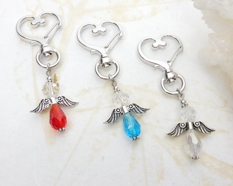 Angel Keyring, Guardian Angel Gift, Heart Keyring, Key Fob, Remembrance ...