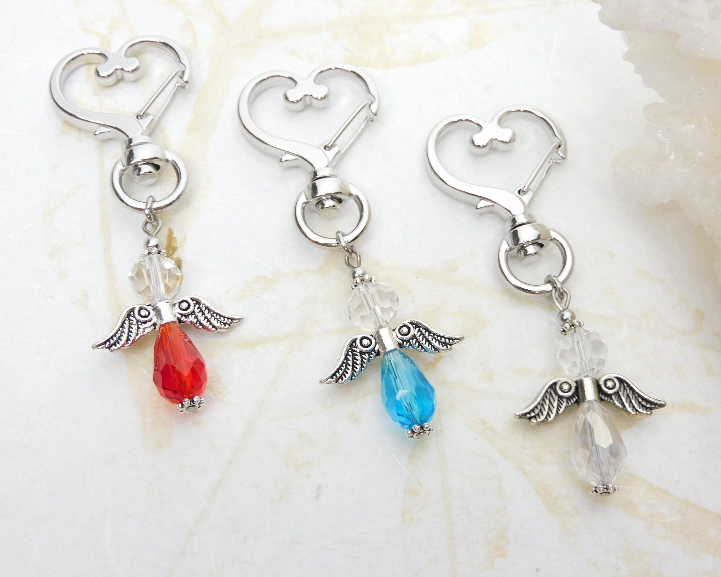 Angel Keyring, Guardian Angel Gift, Heart Keyring, Key Fob, Remembrance ...