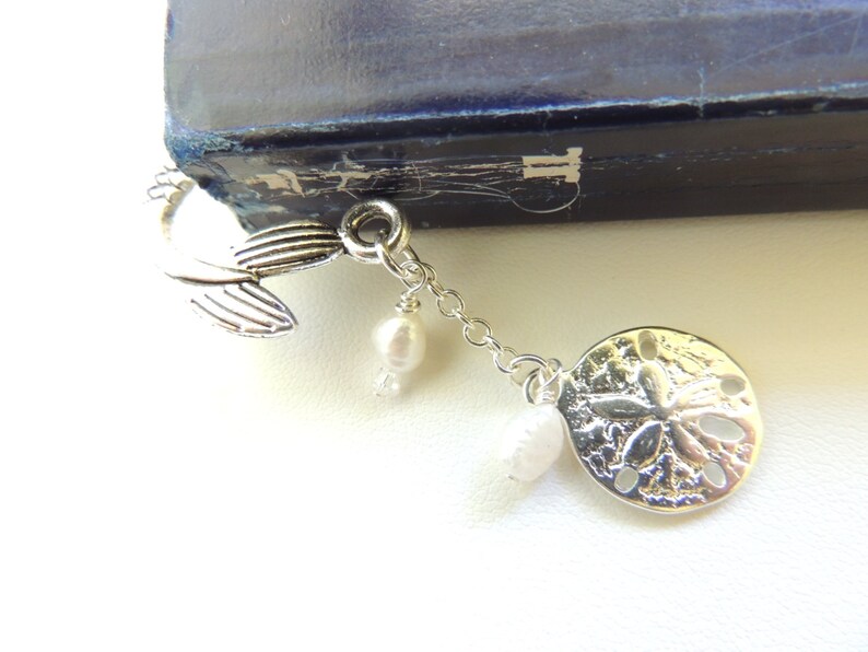 Mermaid Bookmark with Sand Dollar Charm and Freshwater Pearls | Etsy