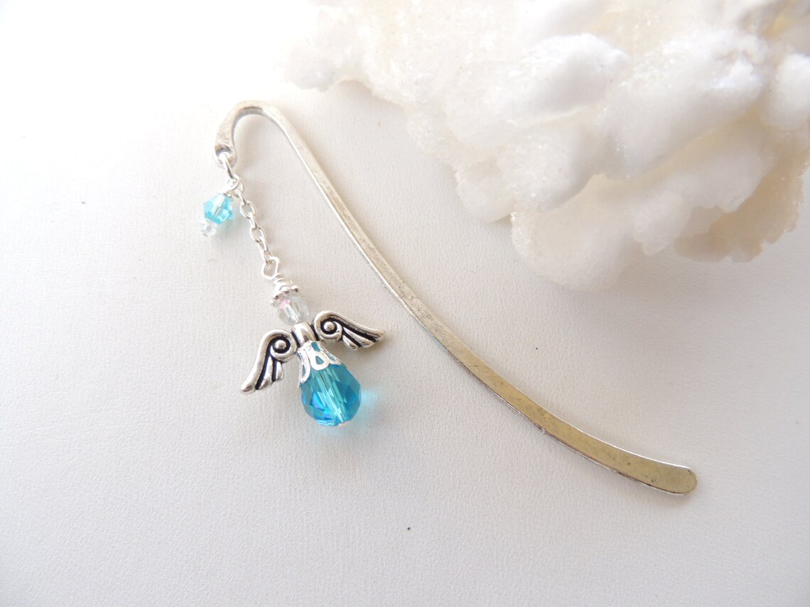 Angel Bookmark Aqua Blue Guardian Angel Bookmark Books Ans | Etsy