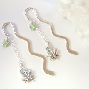 Hemp Leaf Pot Leaf Bookmark, 420 Pot Leaf Bookmark, Beaded Bookmark ...