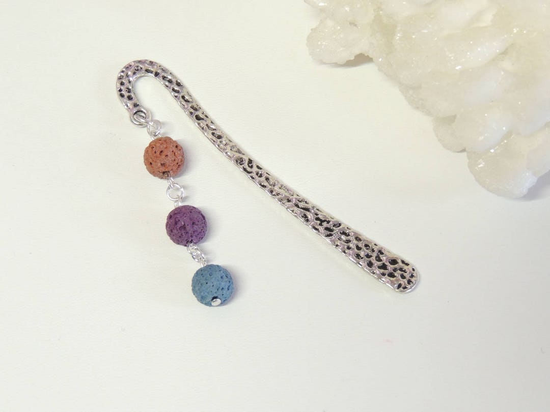 Multi Colored Lava Stone Essential Oil Diffuser Bookmark, Metal ...
