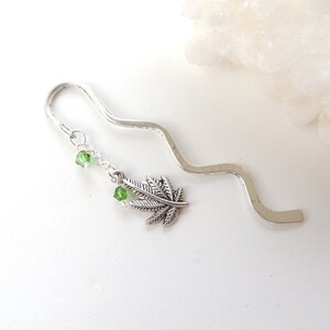 Hemp Leaf Bookmark, Leaf Bookmark, Woodland Beaded Bookmark, Leaf Charm ...