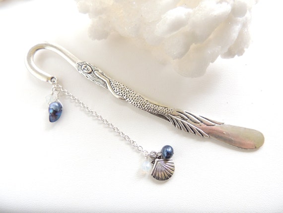 Mermaid Pearl and Shell Bookmark Sealife Bookmark Little | Etsy