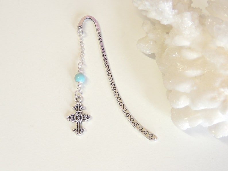 Cross Bookmark Religious Bookmark Beaded Bookmark Metal | Etsy