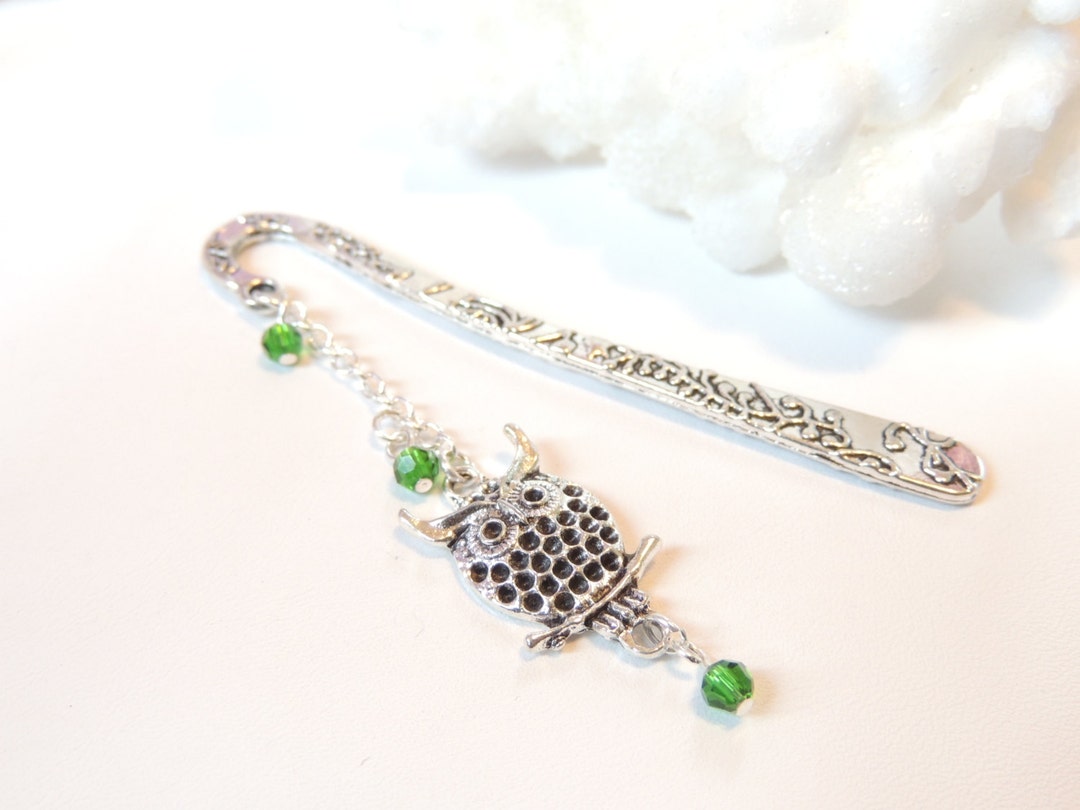Owl Bookmark, Handmade Bookmark, Metal Bookmark, Beaded Bookmark, Gift ...