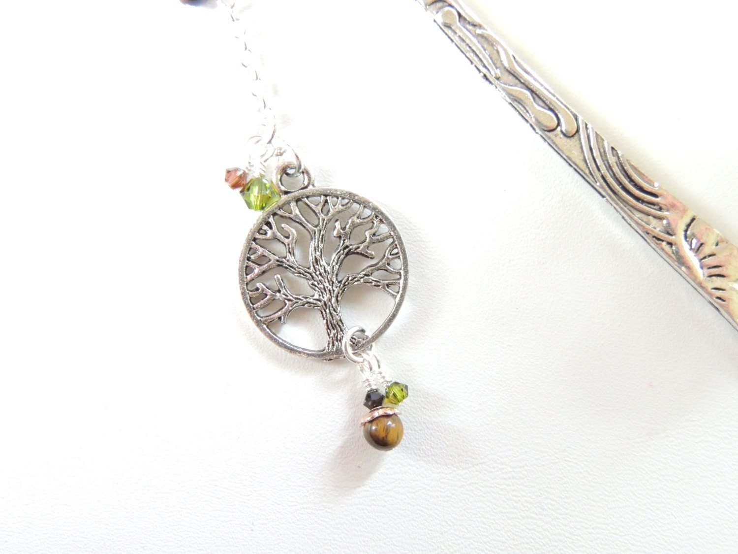 Tree of Life Bookmark With Tigers Eye Acorns, Bookmarks, Beaded ...