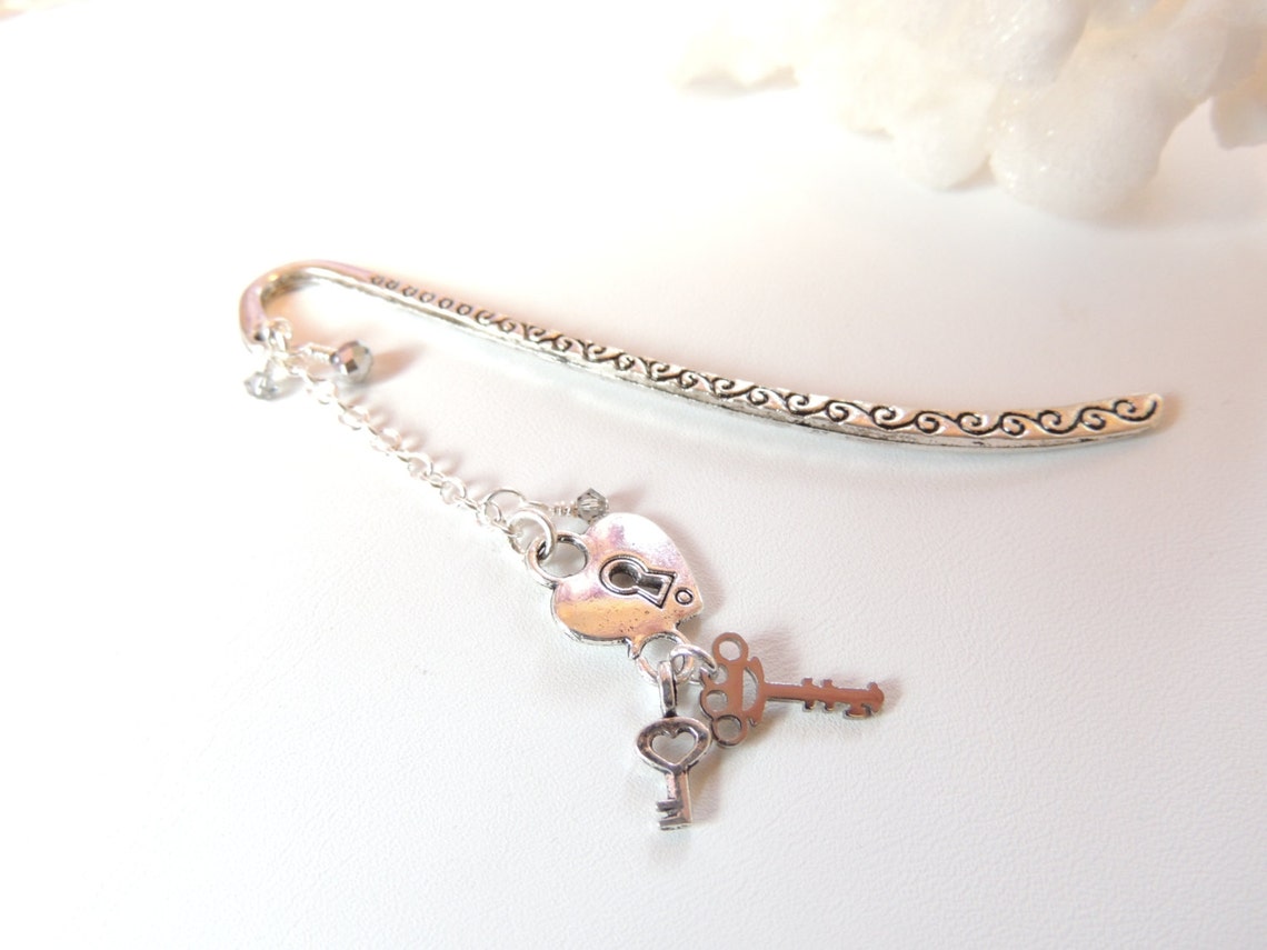 Key Bookmark, Key to My Heart Bookmark, Silver Bookmarks, Metal ...