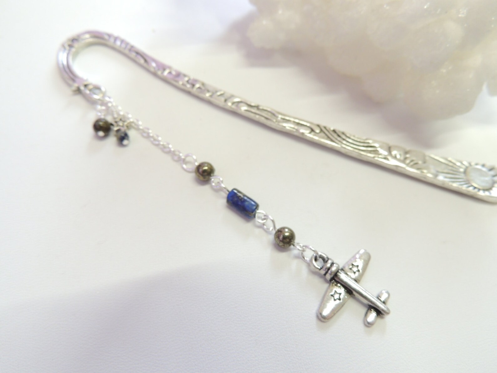 Airplane Bookmark, Aviation Bookmark, Beaded Bookmark, Metal Bookmark ...
