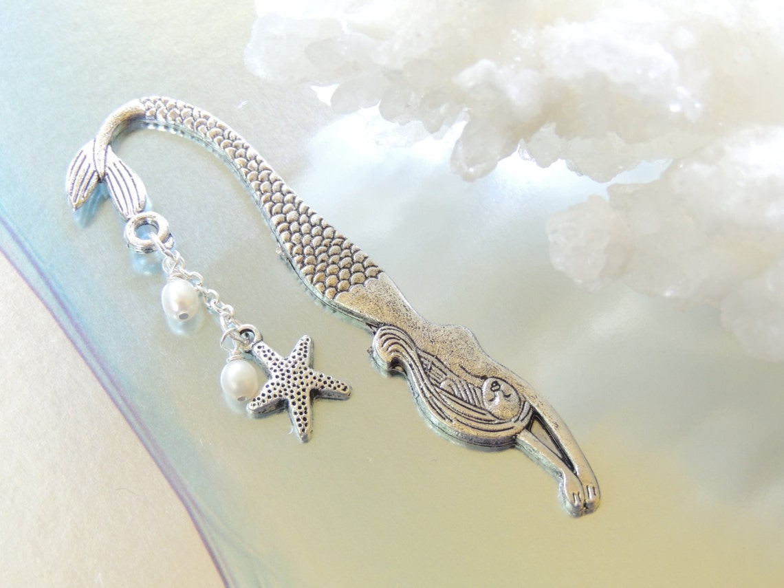 Mermaid Pearl and Shell Bookmark Starfish Bookmark Sealife - Etsy