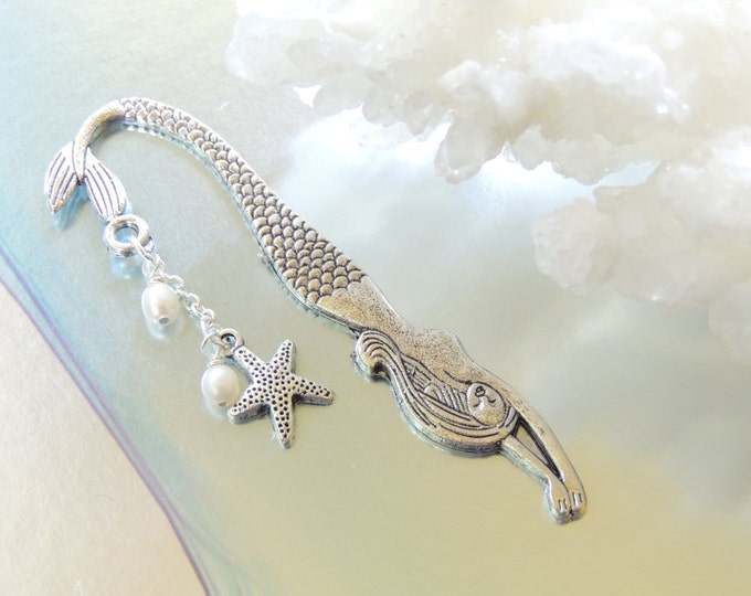 Mermaid Pearl and Shell Bookmark Starfish Bookmark Sealife | Etsy