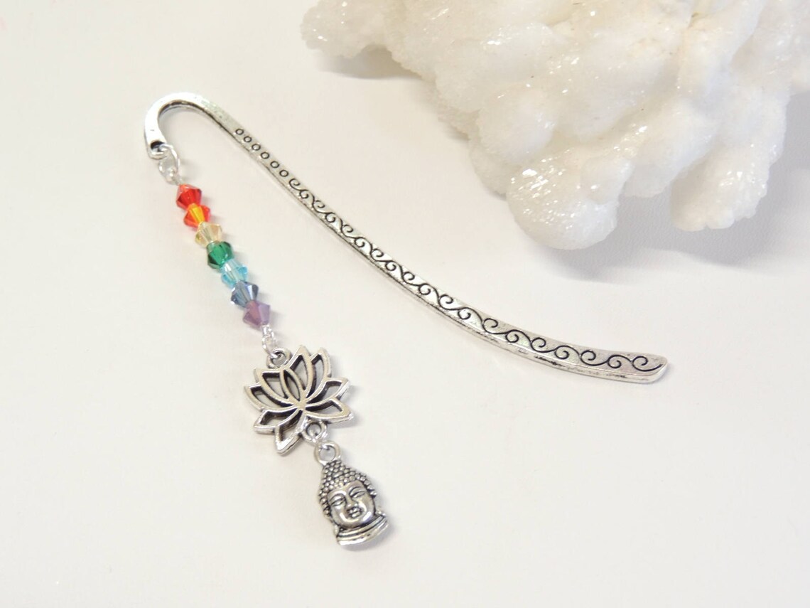 Chakra Lotus Flower Buddha Bookmark, Yoga Bookmark, Zen Bookmark, Gift ...