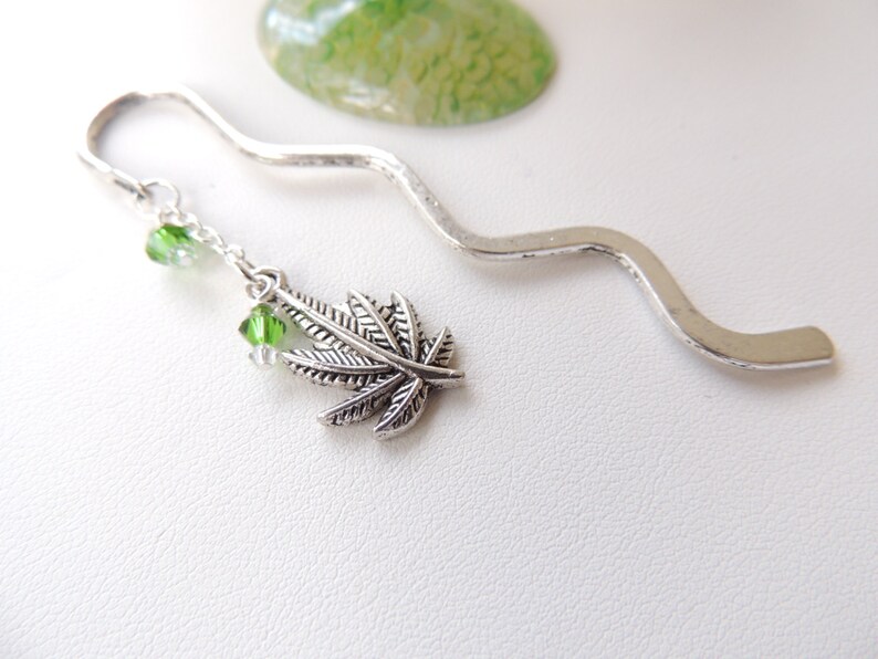 Hemp Leaf Bookmark Leaf Bookmark Woodland Beaded Bookmark | Etsy