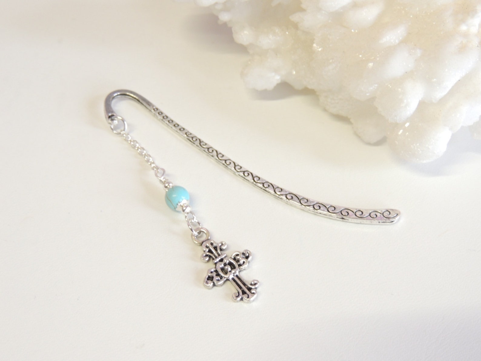 Cross Bookmark Religious Bookmark Beaded Bookmark Metal - Etsy