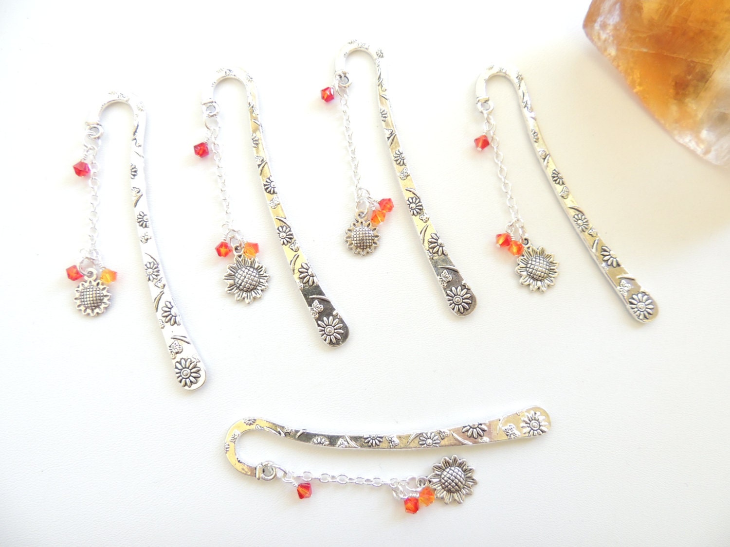 Sunflower Bookmark Flower Bookmark Metal Bookmark Flower - Etsy