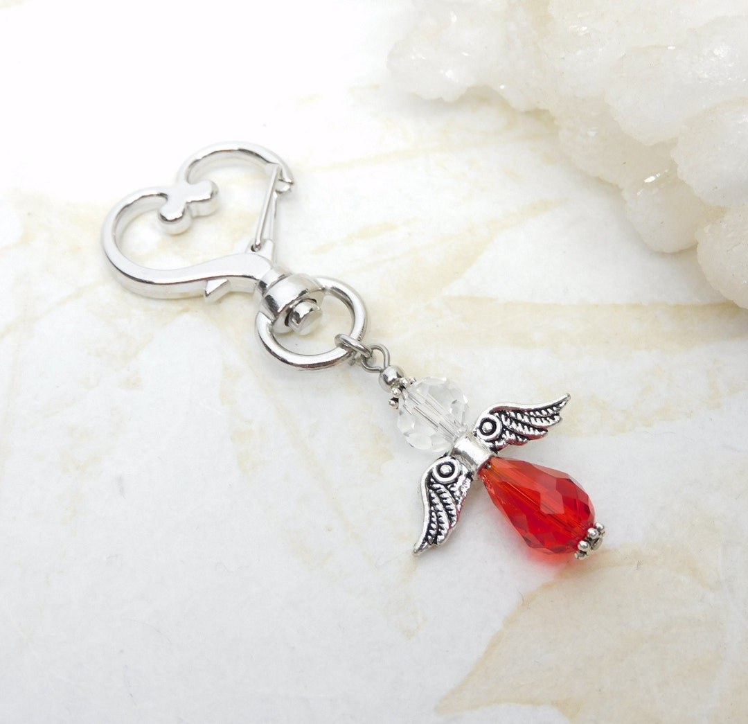 Angel Keyring, Guardian Angel Gift, Heart Keyring, Key Fob, Remembrance ...