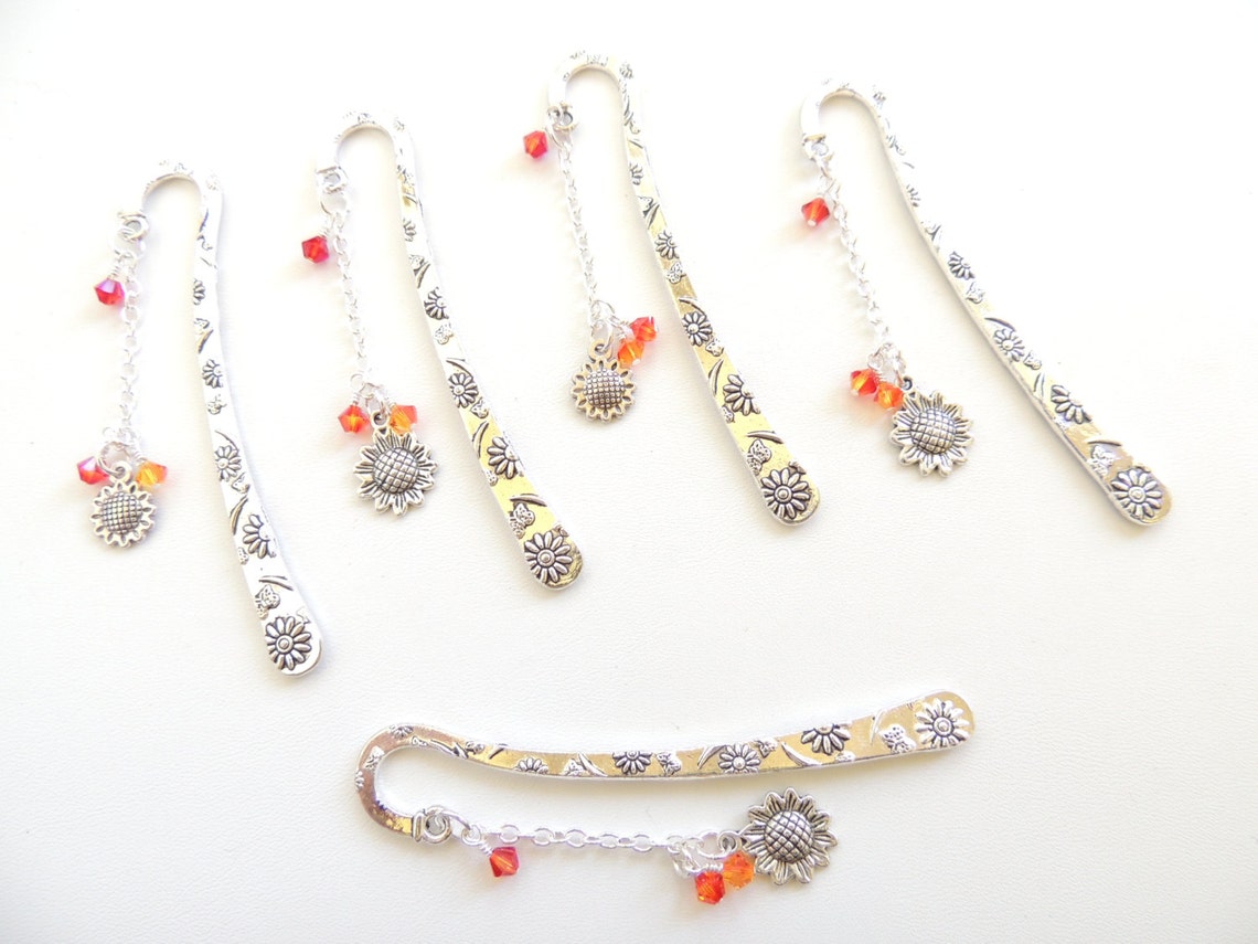 Sunflower Bookmark Flower Bookmark Metal Bookmark Flower - Etsy