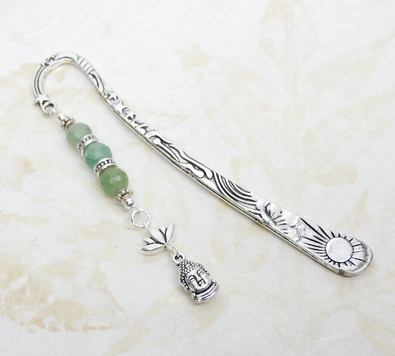 Buddha Lotus Flower Bookmark, Custom Beaded Bookmark, Yoga and ...